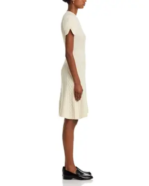 3.1 Phillip Lim Wool Cable Knit Mock Neck Dress