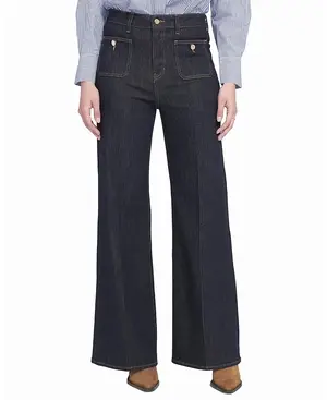 ELLE COLLECTION Patch Pocket Wide Leg Jean