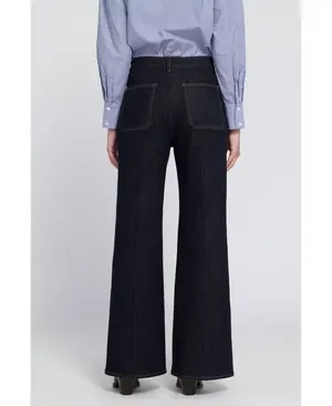 ELLE COLLECTION Patch Pocket Wide Leg Jean