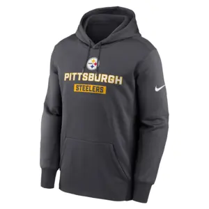 Nike Pittsburgh Steelers Therma Nfl Pullover Hoodie - Grey