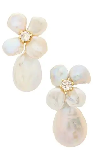Shashi Fleur De Cleo Earrings - Pearl
