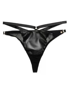 SOMETHING WICKED Mia Strappy Panelled Thong - Black
