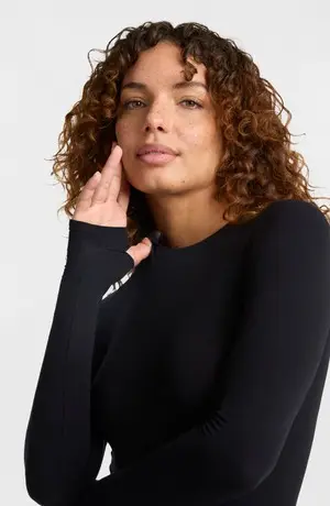 Commando Ballet Thumbhole Cuff Bodysuit - Black