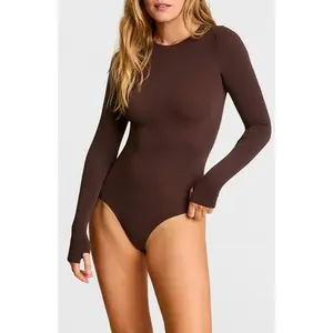 Commando Ballet Thumbhole Cuff Bodysuit Espresso