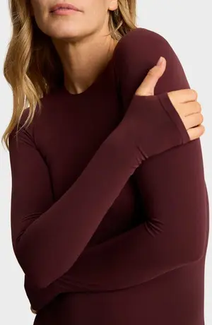 Commando Ballet Thumbhole Cuff Bodysuit - Raisin
