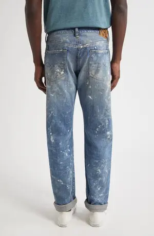 Double Rl Straight Fit Distressed Jeans