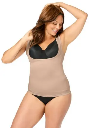 SECRET SOLUTIONS Power Shaper Firm Control Wear-your-own-bra Shaper Tank - Nude