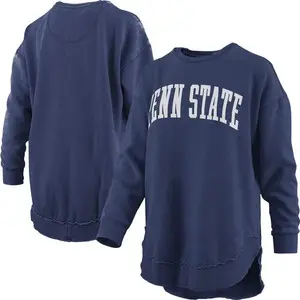 PRESSBOX Penn State Nittany Lions Melange Poncho Fleece Pullover Sweatshirt - Navy