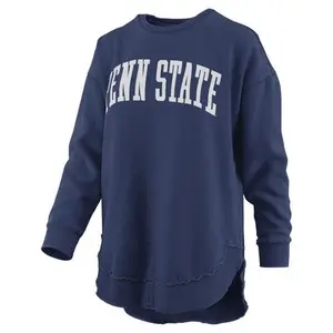 PRESSBOX Penn State Nittany Lions Melange Poncho Fleece Pullover Sweatshirt - Navy