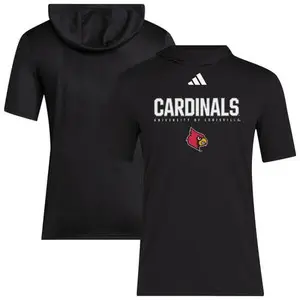 Adidas Louisville Cardinals 2025 Areoready Sideline Training Hooded T-shirt - Black