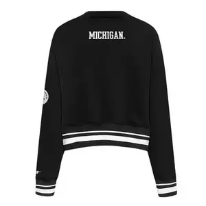 PRO STANDARD Michigan Wolverines Pearl Cropped Pullover Sweatshirt