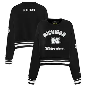 PRO STANDARD Michigan Wolverines Pearl Cropped Pullover Sweatshirt