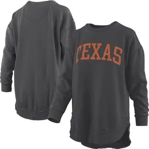 PRESSBOX Texas Longhorns Melange Poncho Fleece Pullover Sweatshirt - Black