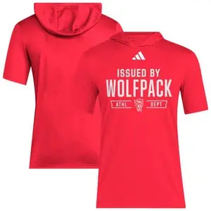 Adidas Nc State Wolfpack 2025 Areoready Sideline Training Hooded T-shirt - Red