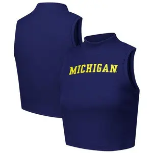 ZOOZATZ Michigan Wolverines Cropped Tank Top
