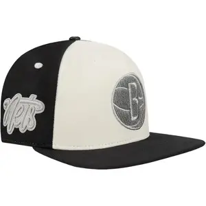 PRO STANDARD Brooklyn Nets French Terry Snapback Hat - Cream