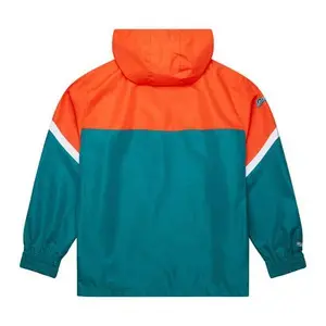 Mitchell & Ness Miami Dolphins Tie Breaker Vintage Logo Lightweight Anorak Half-zip Windbreaker - Orange