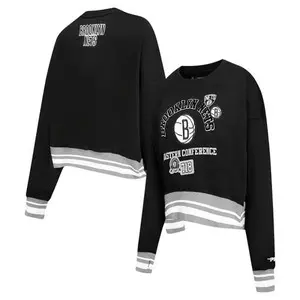 PRO STANDARD Brooklyn Nets Area Code Cropped Pullover Sweatshirt