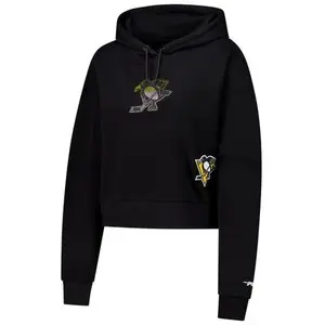 PRO STANDARD Pittsburgh Penguins Jewels Cropped Pullover Hoodie