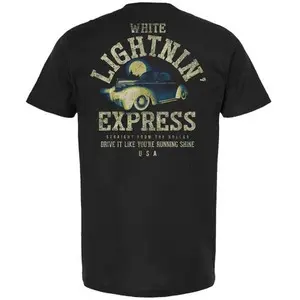 CHECKERED FLAG Sports Nascar White Lightnin' Express T-shirt