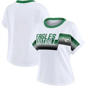 WEAR BY ERIN ANDREWS Philadelphia Eagles Cropped Dolman T-shirt - White