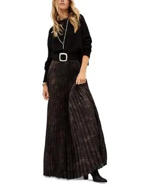 Ba&sh Howie Pleated Maxi Skirt - Brown