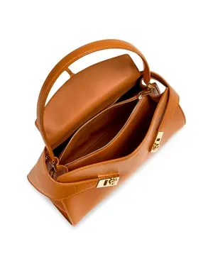 FERRAGAMO Hug Leather Top Handle Bag