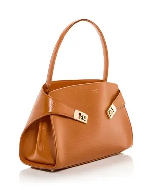 FERRAGAMO Hug Leather Top Handle Bag
