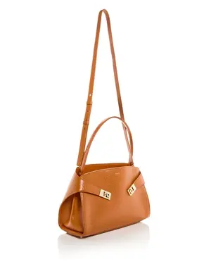 FERRAGAMO Hug Leather Top Handle Bag