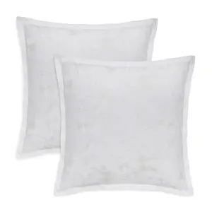 SKY Bianca Embroidery Euro Sham, Set Of 2 - White