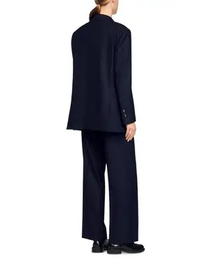 Sandro Striped Rhinestone Suit Jacket - Navy Blue