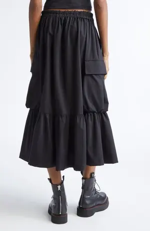 R13 Gathered Cargo Midi Skirt
