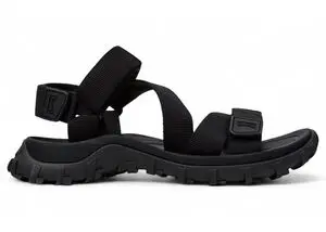 Camper Drift Trail Recycled Pet Sandal - Black
