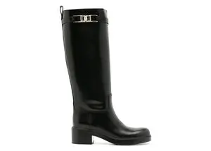 FERRAGAMO Gancini 55mm Knee High Boots - Black