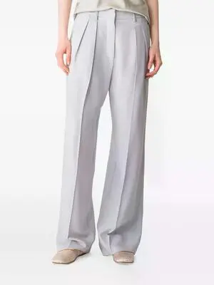 FORTE_FORTE Pleated Wide-leg Trousers - Grey