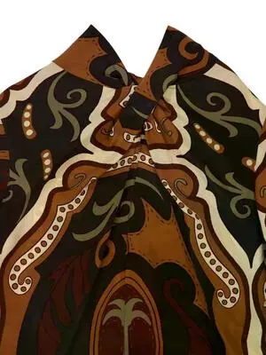Johanna Ortiz Paisley-print High-neck Blouse - Brown