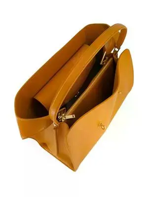FERRAGAMO Medium Hug Maxi-grain Leather Shoulder Bag - Orange
