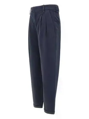 SUN 68 Pleated Trousers With Cuffed Hem