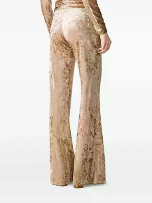 FORTE_FORTE Crushed-velvet Flared Trousers - Gold