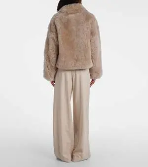 YVES SALOMON Shearling Jacket - Beige