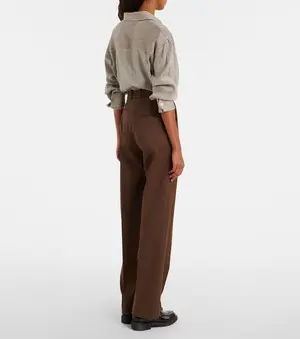 THE FRANKIE SHOP Lenora Straight Pants - Brown