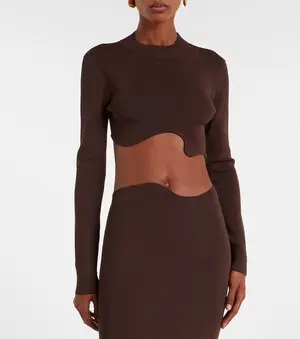 Christopher Esber Asymmetric Knitted Crop Top