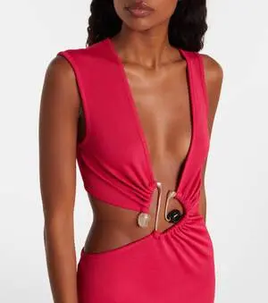Christopher Esber Cutout Gathered Maxi Dress