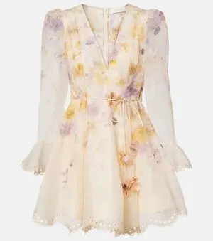 Zimmermann Memento Linen And Silk Minidress - White