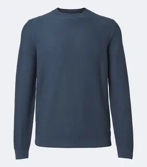 SLOWEAR Virgin Wool Turtleneck Sweater - Blue