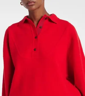 Jacquemus Balloon Wool And Cashmere Polo Sweater - Red