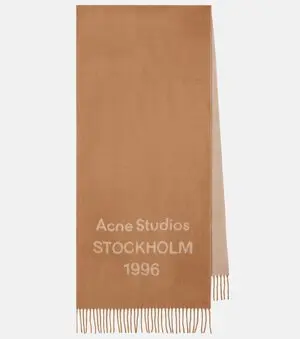 Acne Studios Acne Studios Venus 1996 Jacquard Wool Scarf Beige