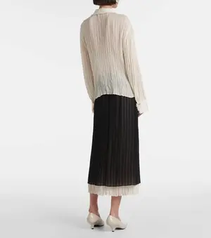Vince Striped Semi-sheer Shirt - White