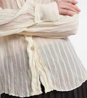 Vince Striped Semi-sheer Shirt - White