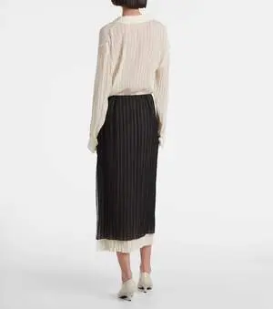 Vince Striped Midi Skirt